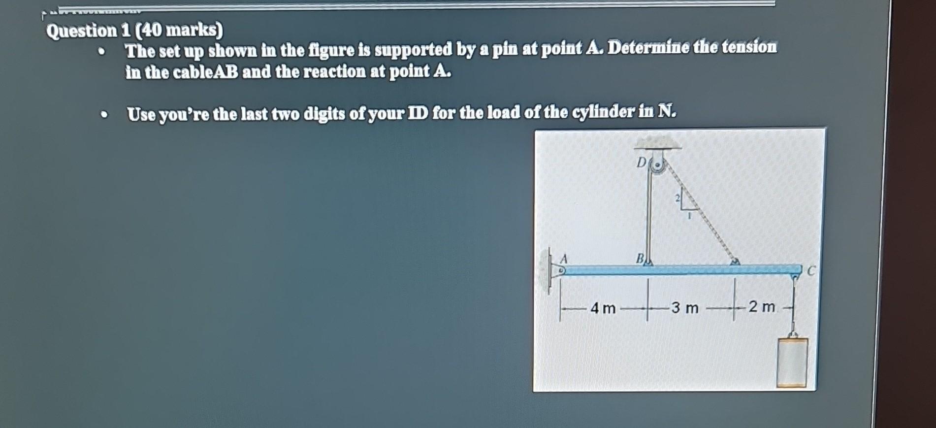 Solved Question 1 (40 marks) - The set up shown in the | Chegg.com