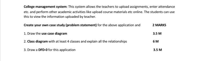 Solved College management system: This system allows the | Chegg.com