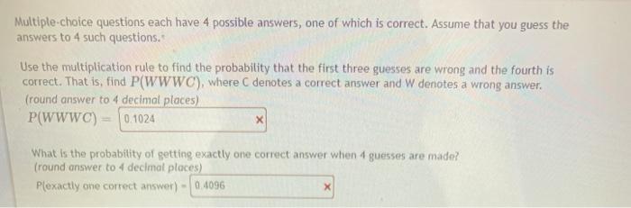 Solved Multiple choice questions each have 4 possible | Chegg.com