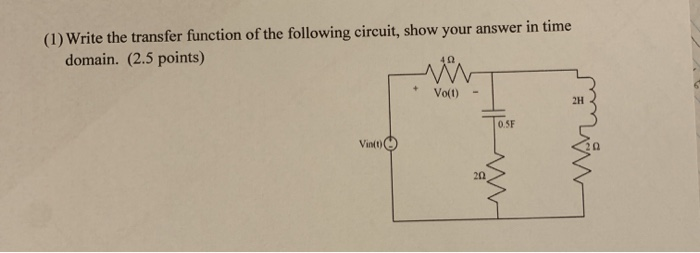 Solved (1) Write the transfer function of the following | Chegg.com