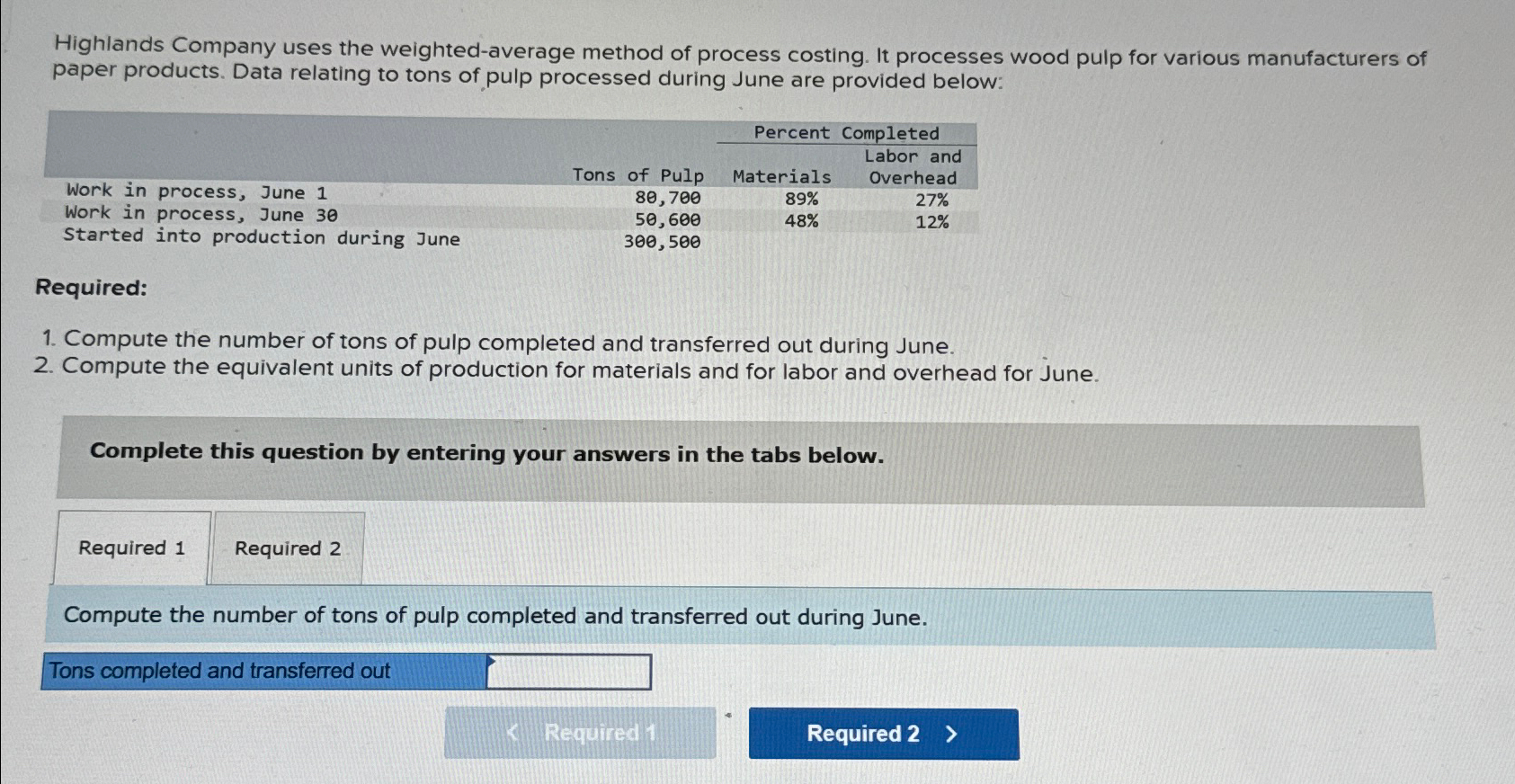 Solved Highlands Company uses the weighted-average method of | Chegg.com