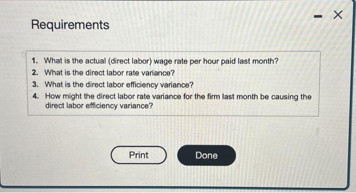 Solved Requirements 1. What is the actual (direct labor) | Chegg.com