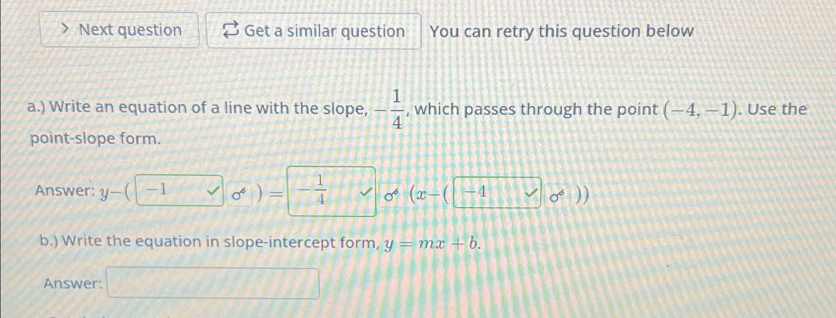Solved You can retry this question belowa.) ﻿Write an | Chegg.com