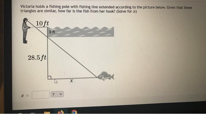 Solved Victoria holds a fishing pole with fishing line | Chegg.com