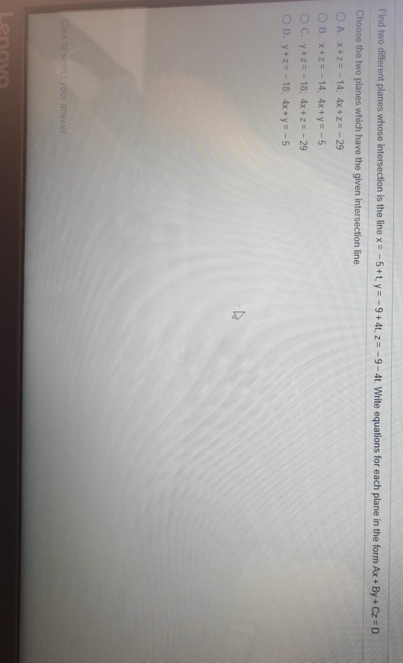 Solved Find two different planes whose intersection is the | Chegg.com