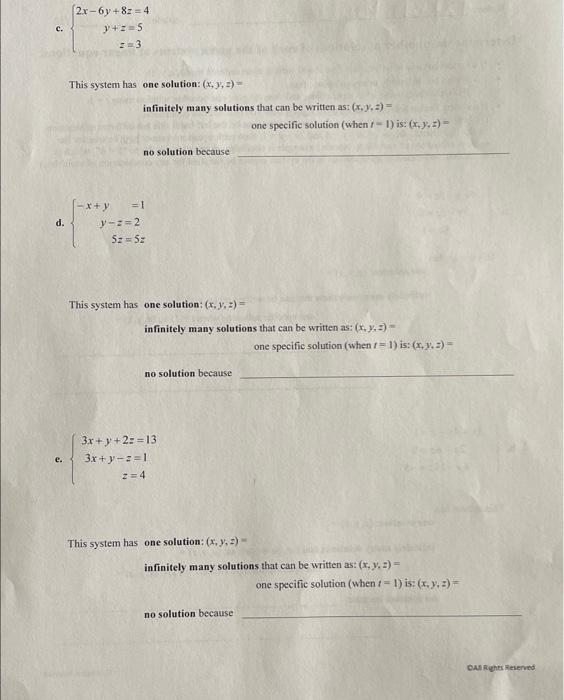 Solved Determine the number of solutions of each of the | Chegg.com