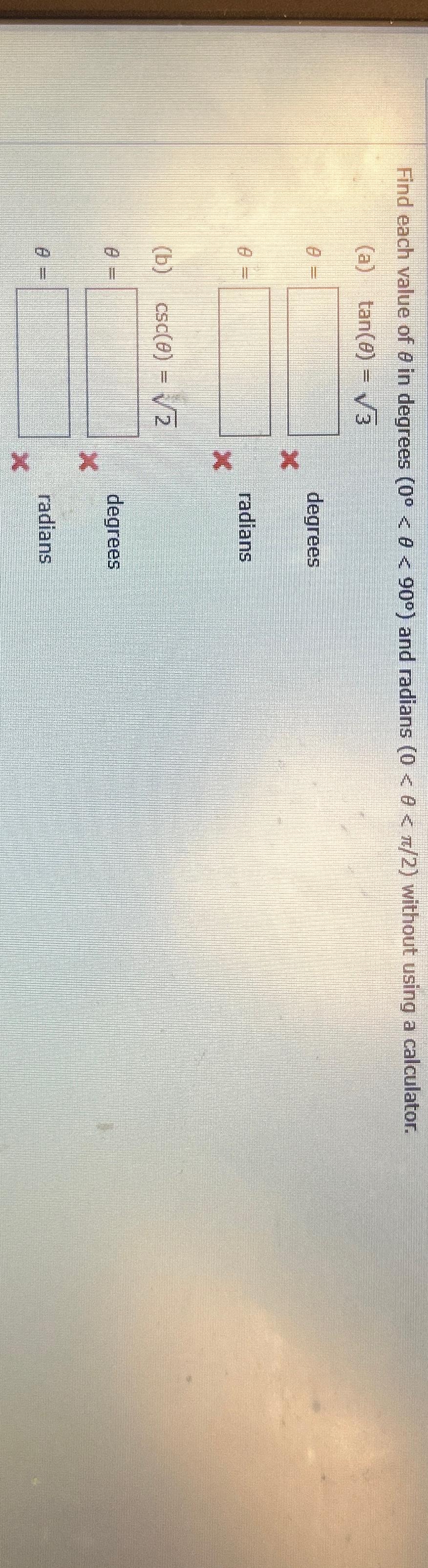 Solved Find each value of θ ﻿in degrees )