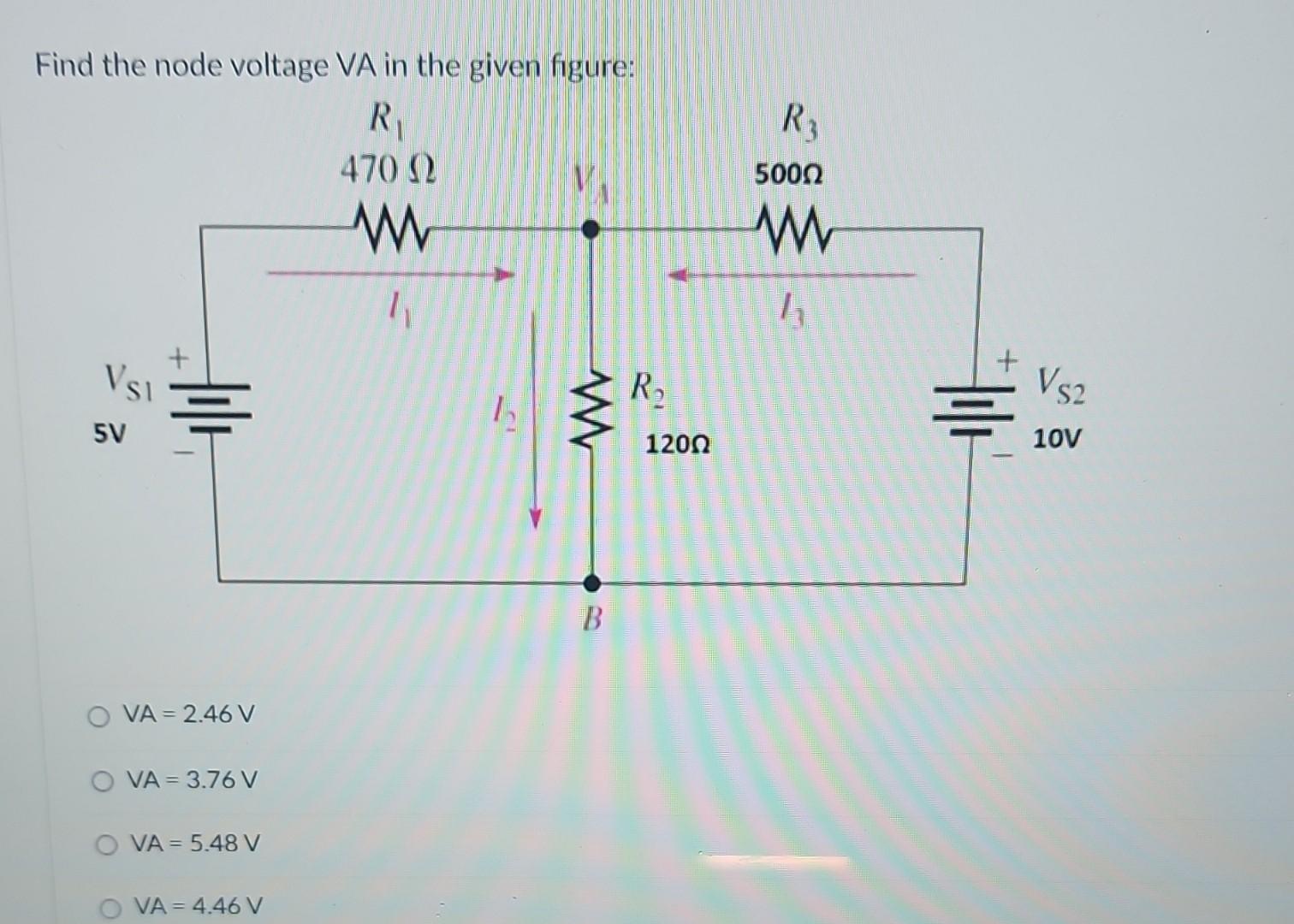 Solved Question 21 Find the node voltage VA in the given | Chegg.com