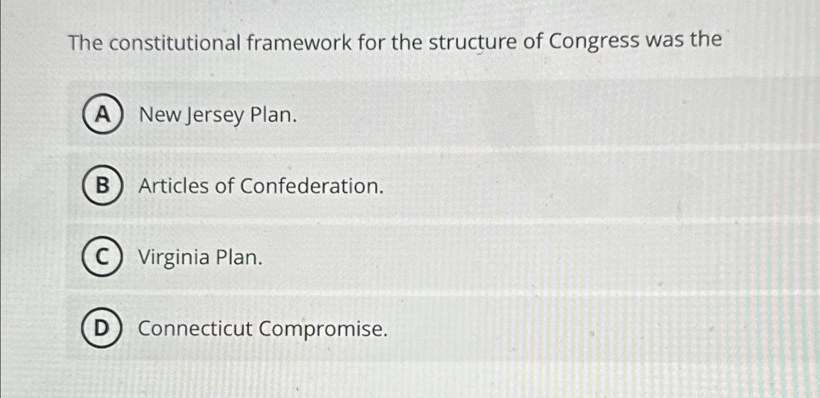 Solved The constitutional framework for the structure of | Chegg.com