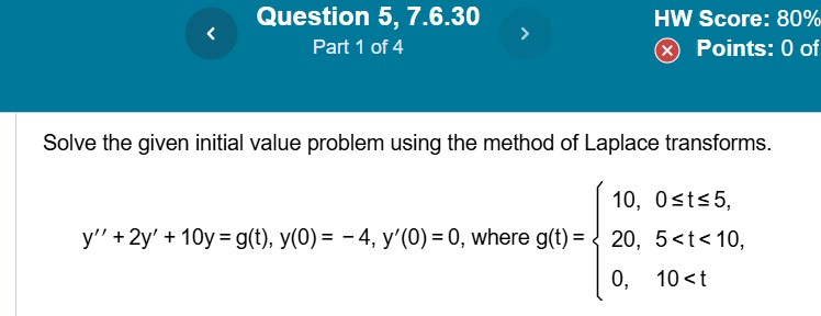 Solved Solve the given initial value problem using the | Chegg.com