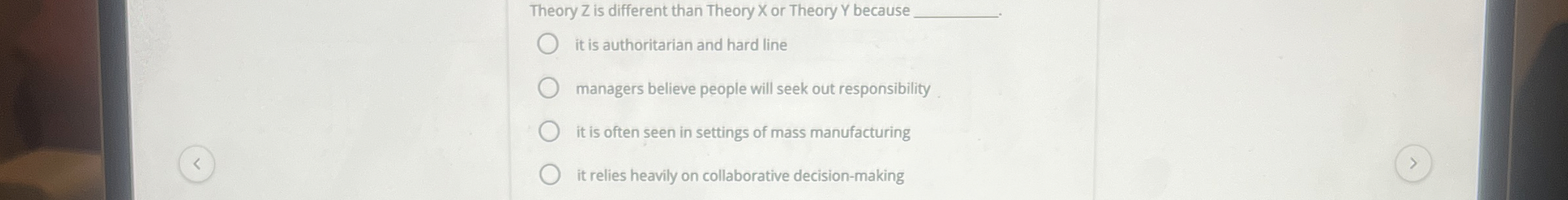 Solved Theory Z is different than Theory X or Theory Y | Chegg.com