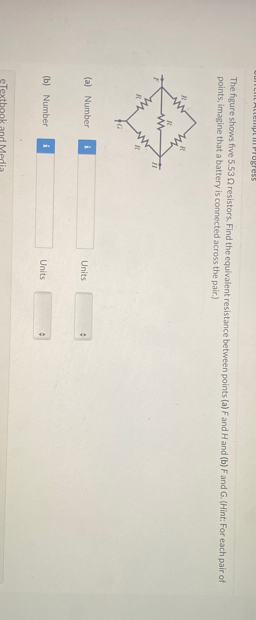 Solved The figure shows five 5.53Ω ﻿resistors. Find the | Chegg.com