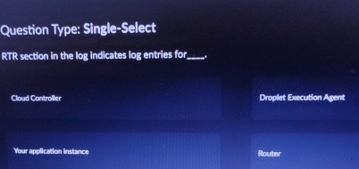 Solved Question Type: Single-SelectRTR section in the log | Chegg.com