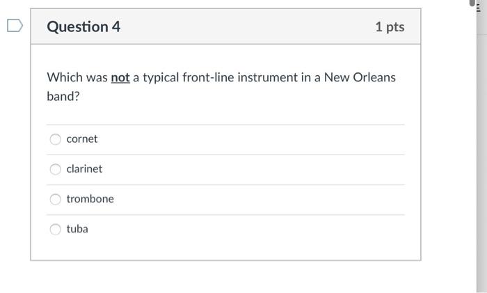 Solved Question 4 1 pts Which was not a typical front-line | Chegg.com