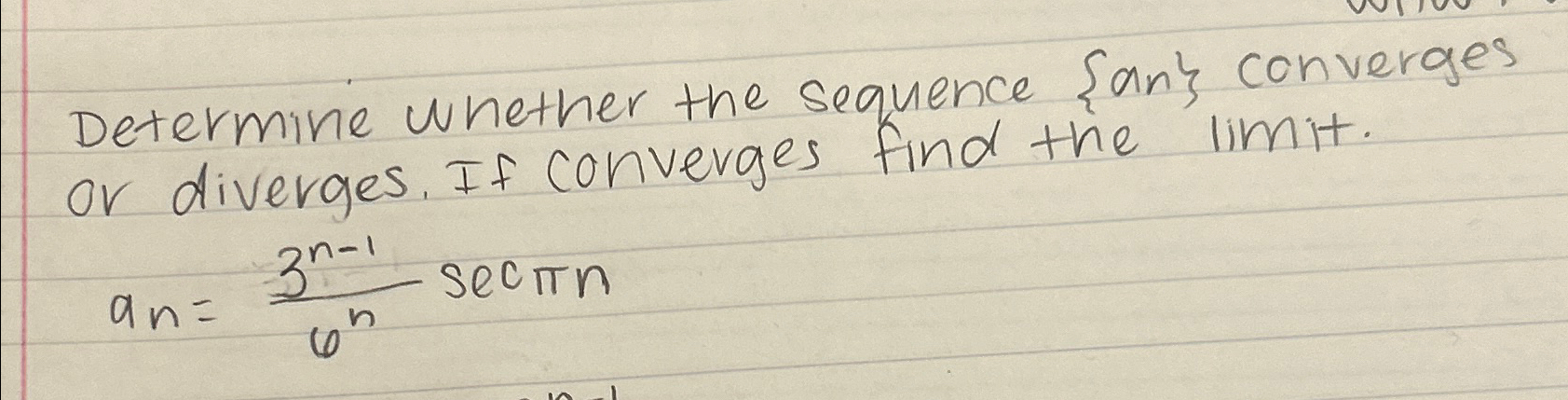 Solved Determine whether the sequence {an} ﻿converges or | Chegg.com
