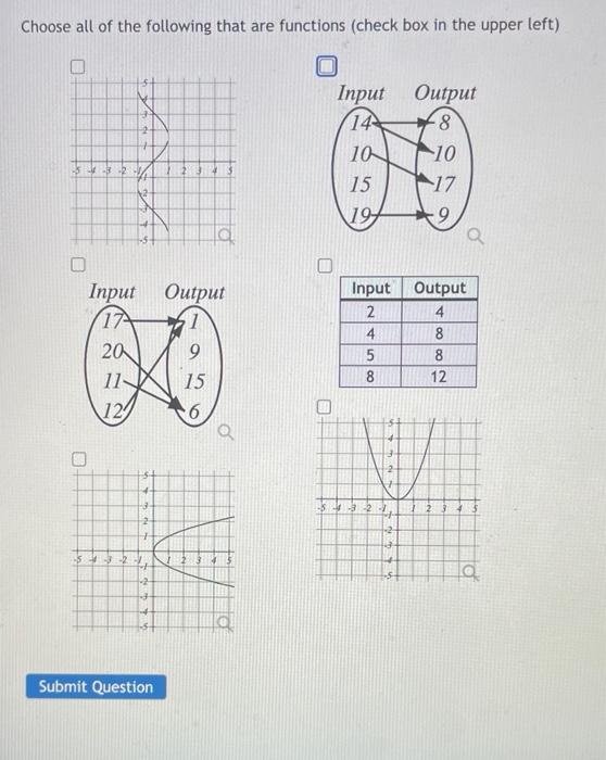 Solved Choose all of the following that are functions (check | Chegg.com