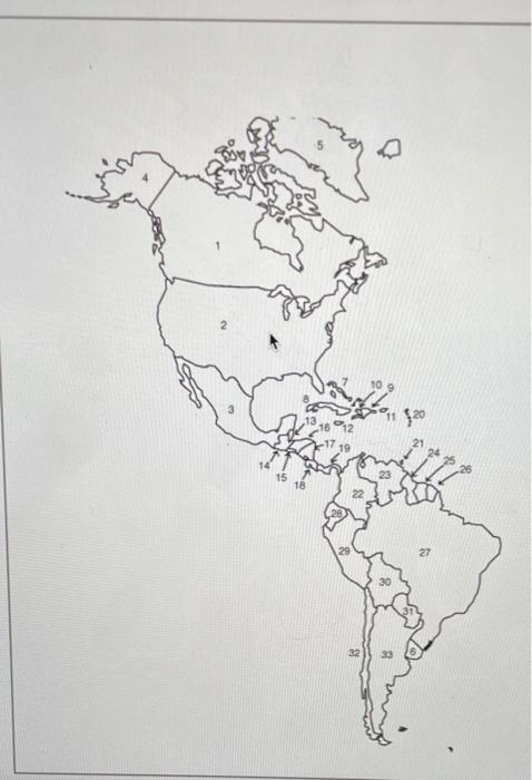 4. Using the map, identify each country with a | Chegg.com