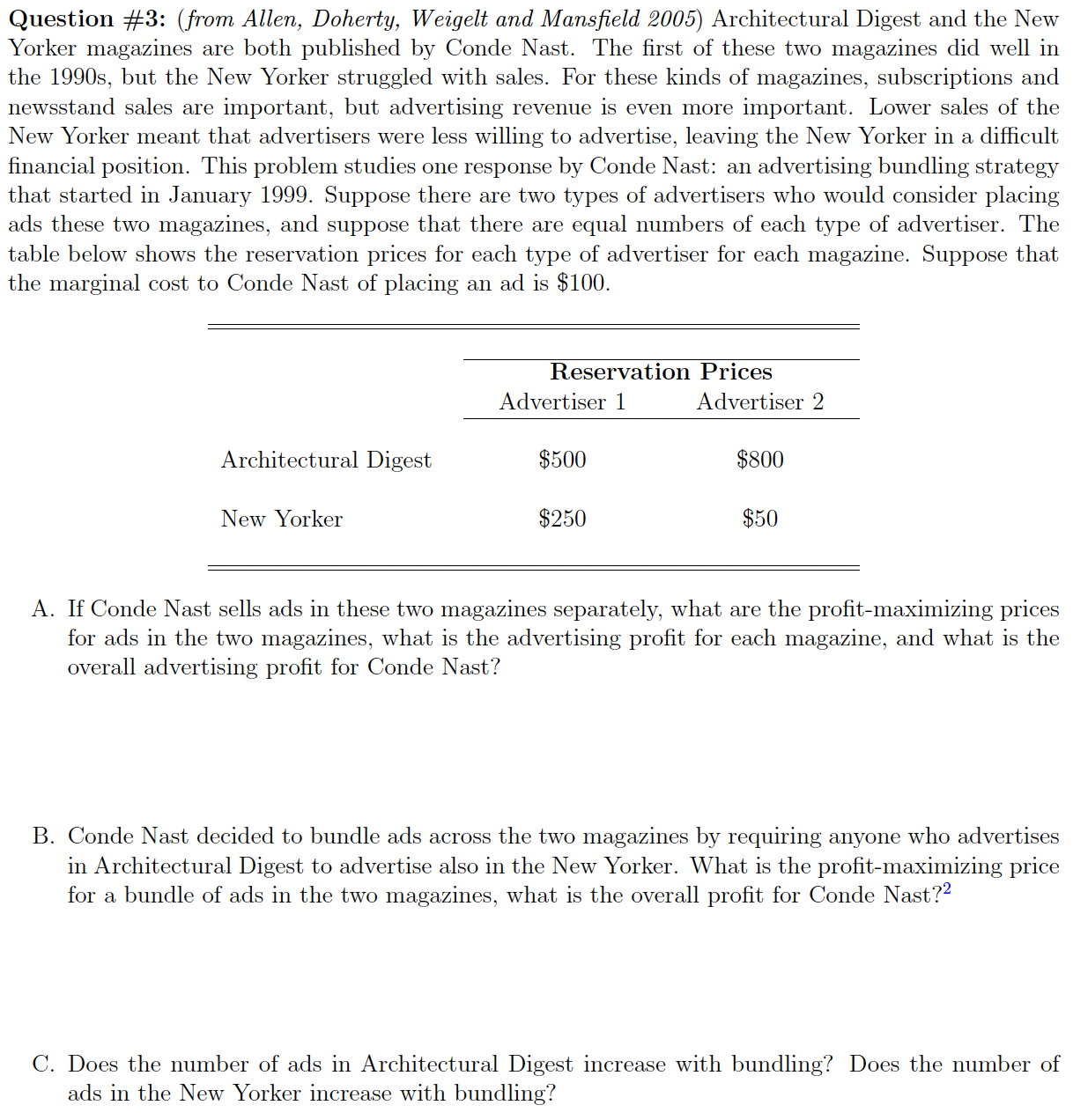 Solved (from Allen, Doherty, Weigelt and Mansfield 2005) | Chegg.com