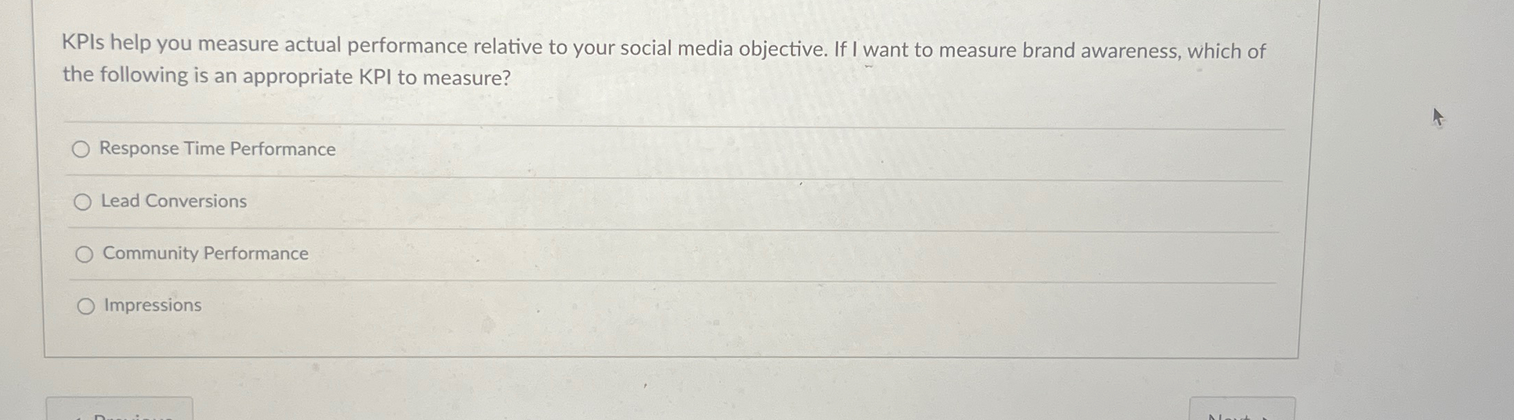 Solved KPIs help you measure actual performance relative to | Chegg.com