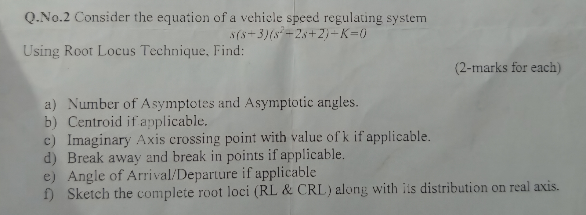Solved Q.No. 2 ﻿Consider the equation of a vehicle speed | Chegg.com