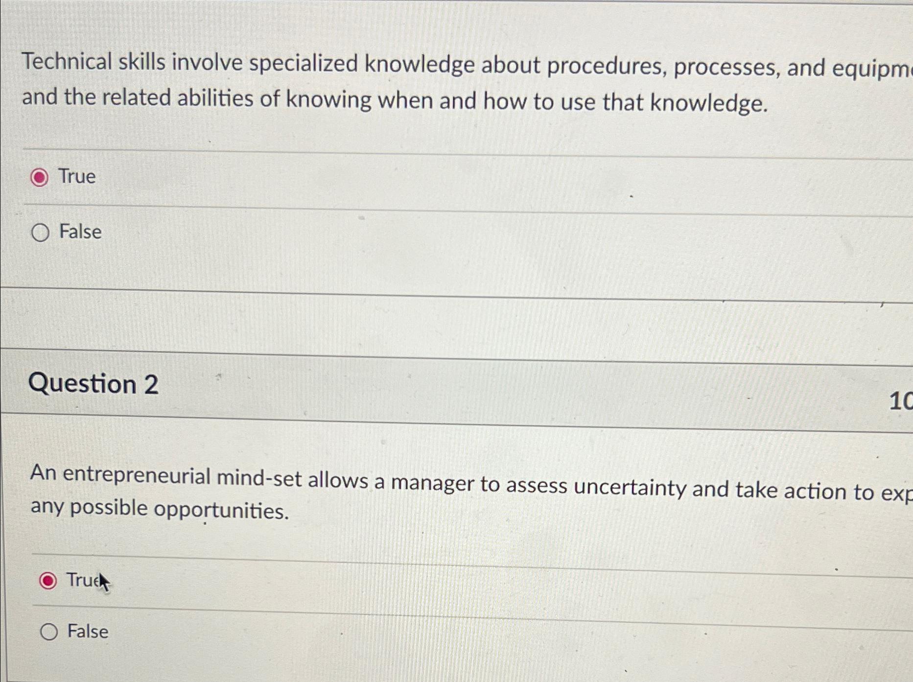 Solved Technical skills involve specialized knowledge about | Chegg.com
