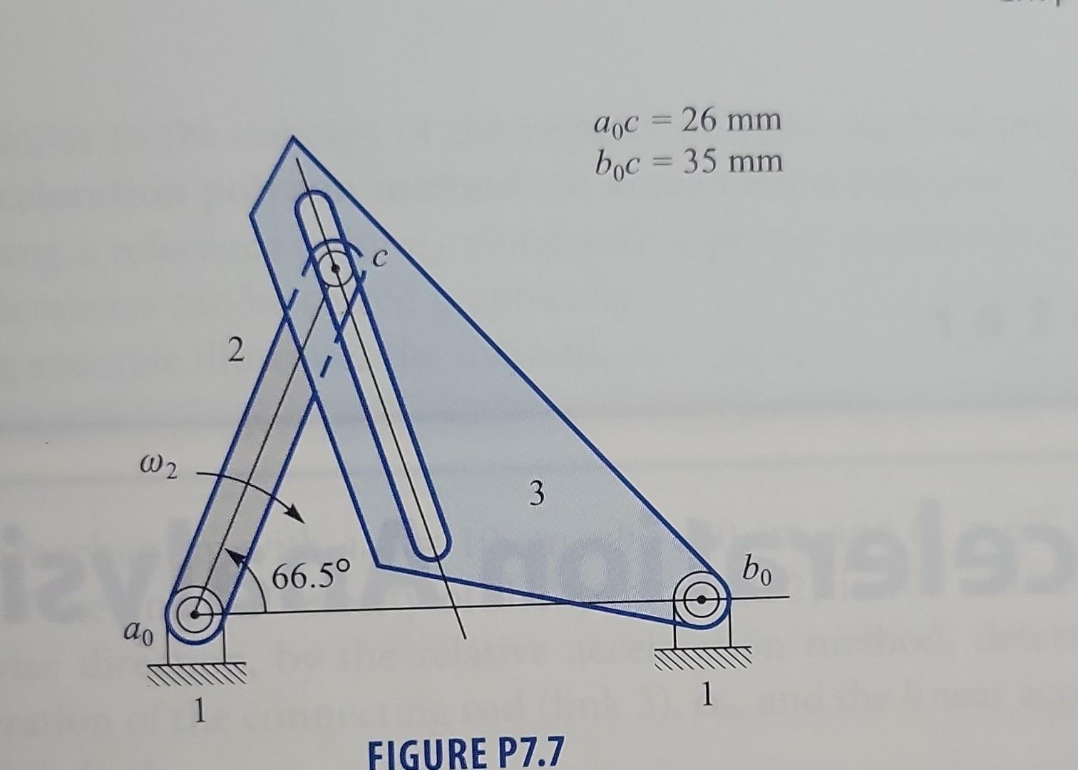 Solved 7.7 Figure P7.7 shows a three-bar mechanism with link | Chegg.com
