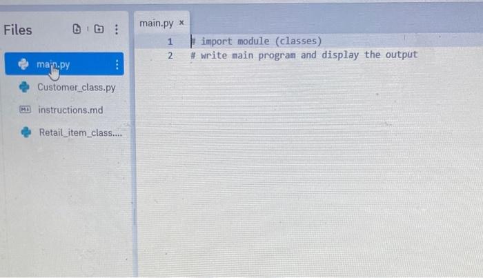 Solved #Write a class named RetailItem that holds data about | Chegg.com