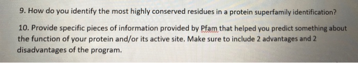 Solved 9. How do you identify the most highly conserved | Chegg.com
