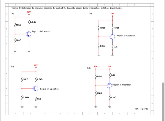 Solved Problem 6 Determine The Region Of Operation For Each