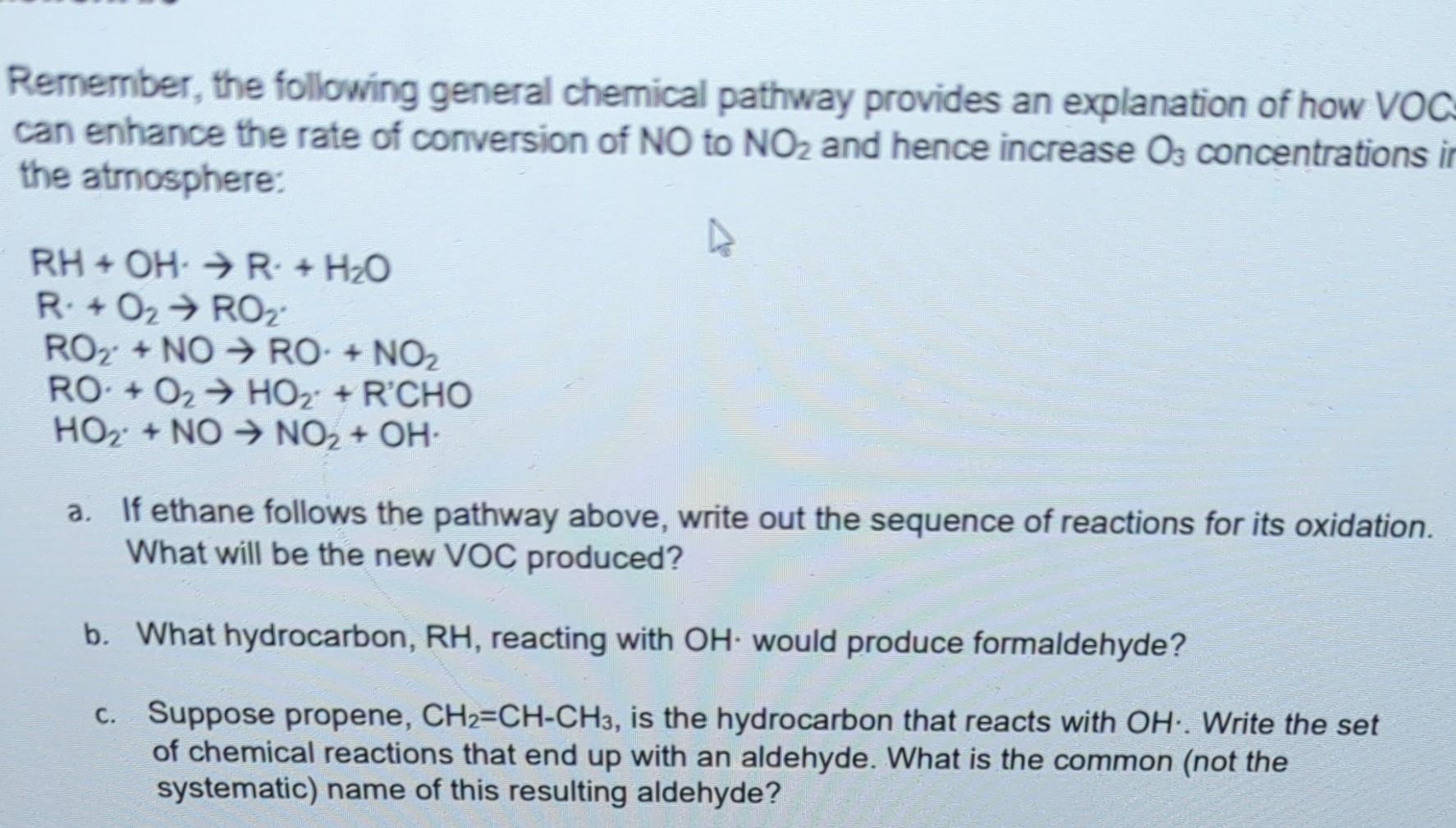 Solved 1. Remember, the following general chemic- nathway | Chegg.com