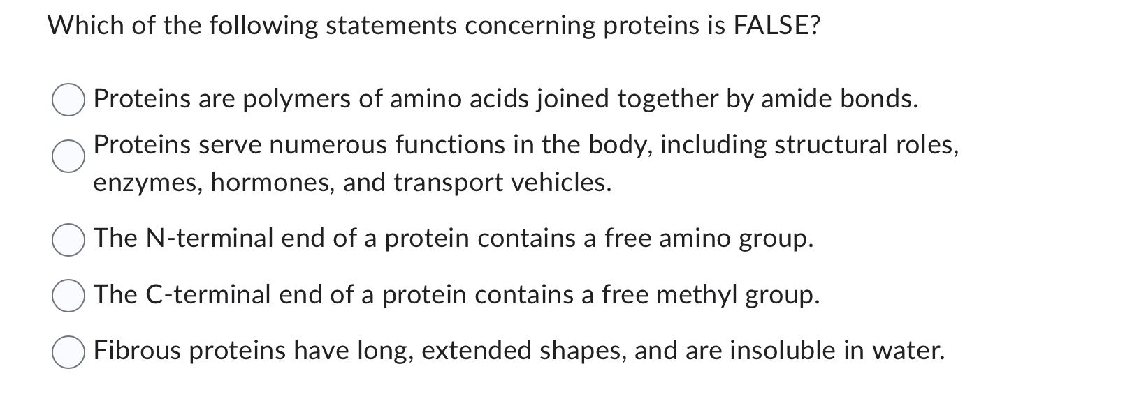 Solved Which of the following statements concerning proteins | Chegg.com