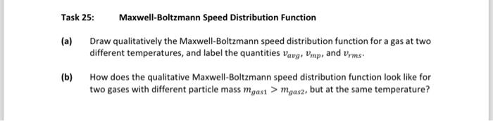 Solved Task 25: Maxwell-Boltzmann Speed Distribution | Chegg.com