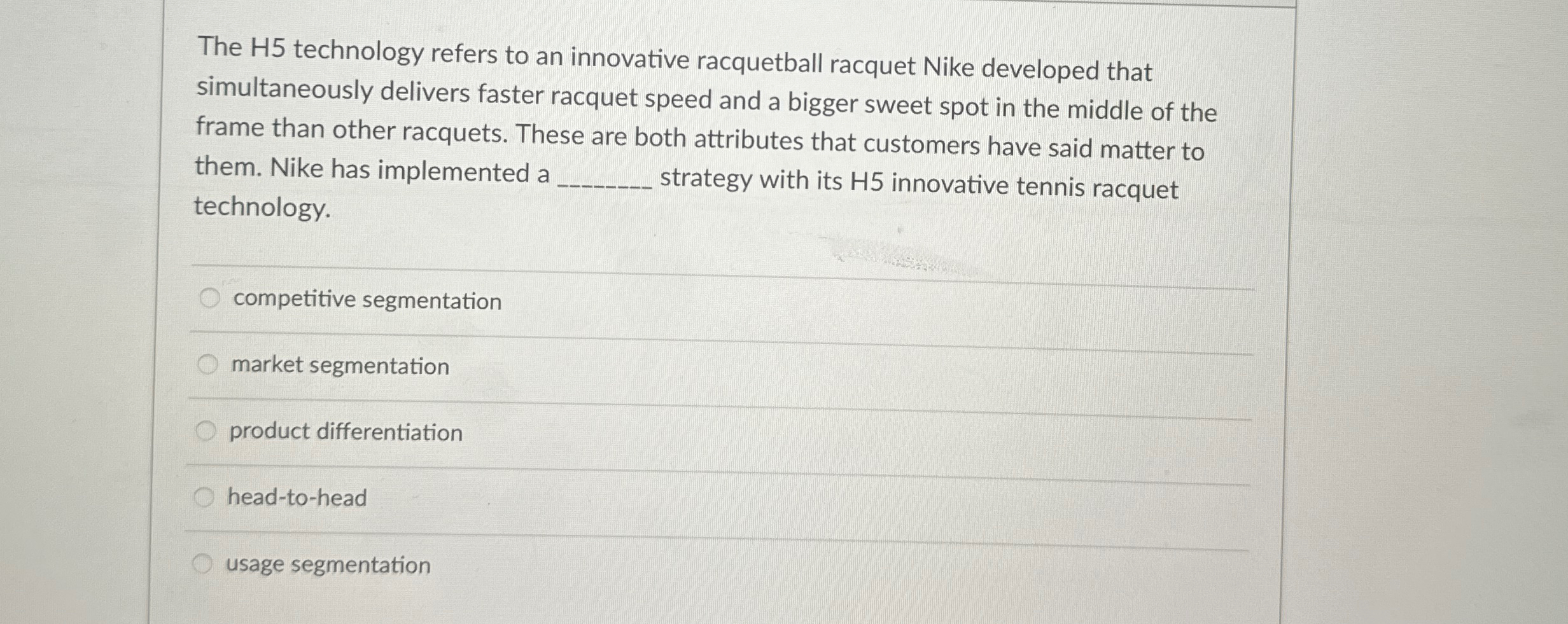 Solved The H5 ﻿technology refers to an innovative | Chegg.com