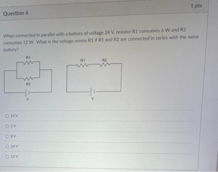 Solved When connected in parallel with a battery of voltage | Chegg.com