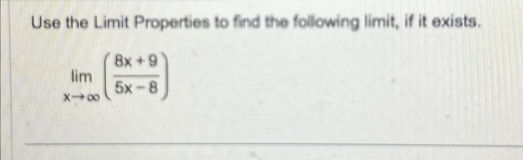 Solved Use the Limit Properties to find the following limit, | Chegg.com Solved Use the Limit Properties to find the following limit, | Chegg.com