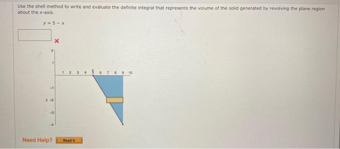 Solved Use the shell method to write and evaluate the | Chegg.com