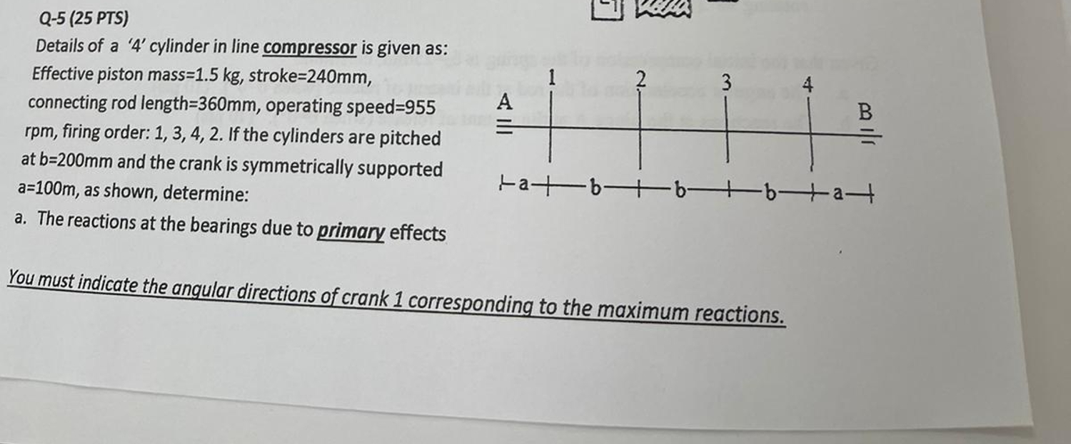 Solved Q-5 (25 ﻿PTS)Details of a '4' ﻿cylinder in line | Chegg.com
