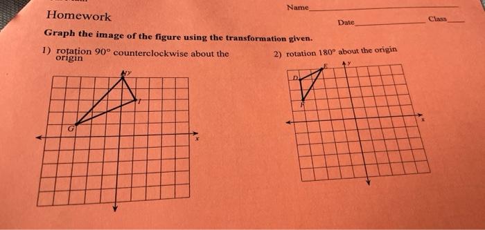 Solved Class Date Name Homework Graph the image of the | Chegg.com