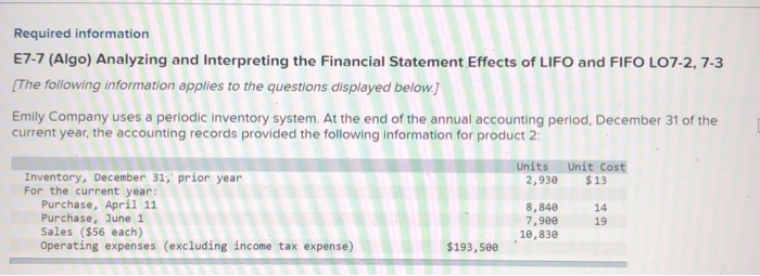 Solved Required information E7-7 (Algo) Analyzing and | Chegg.com