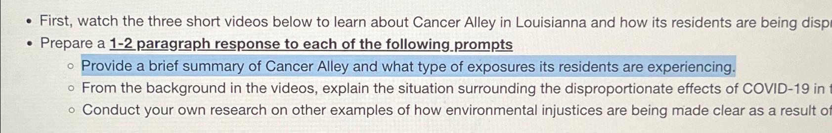 Solved First, watch the three short videos below to learn | Chegg.com