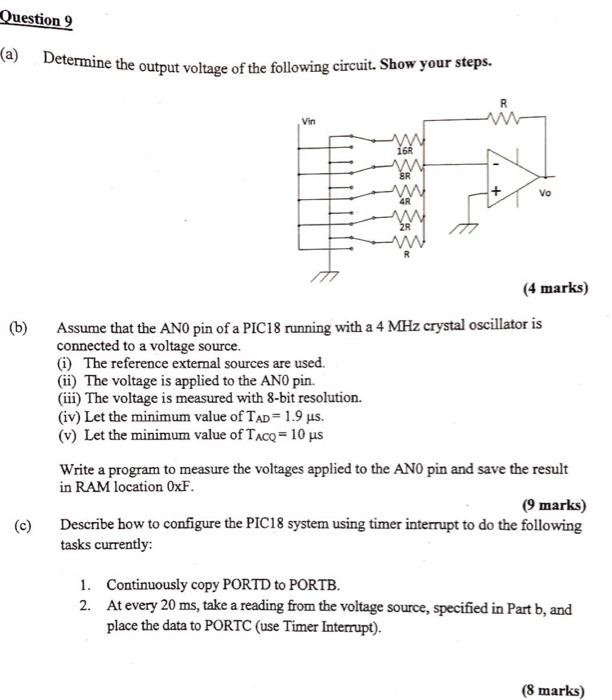 Solved (a) Determine the output voltage of the following | Chegg.com