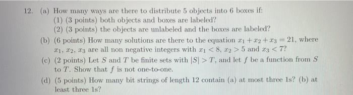 Solved 12. (a) How many ways are there to distribute 5 | Chegg.com
