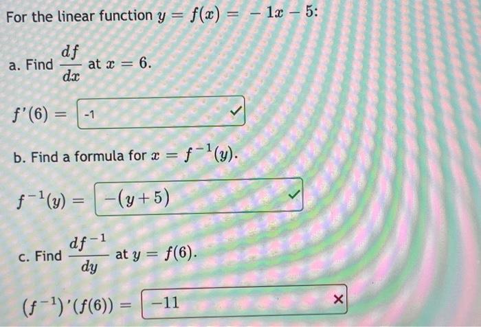 Solved For the function y = f(x) = = a. Find df dx at x = | Chegg.com