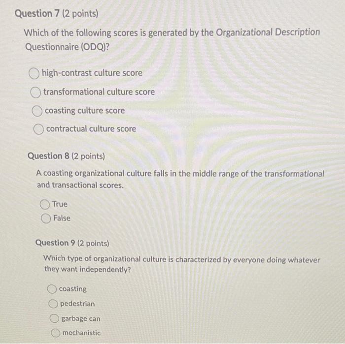 Solved Question 7 ( 2 points) Which of the following scores | Chegg.com