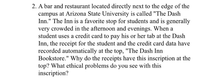 2. A bar and restaurant located directly next to the | Chegg.com