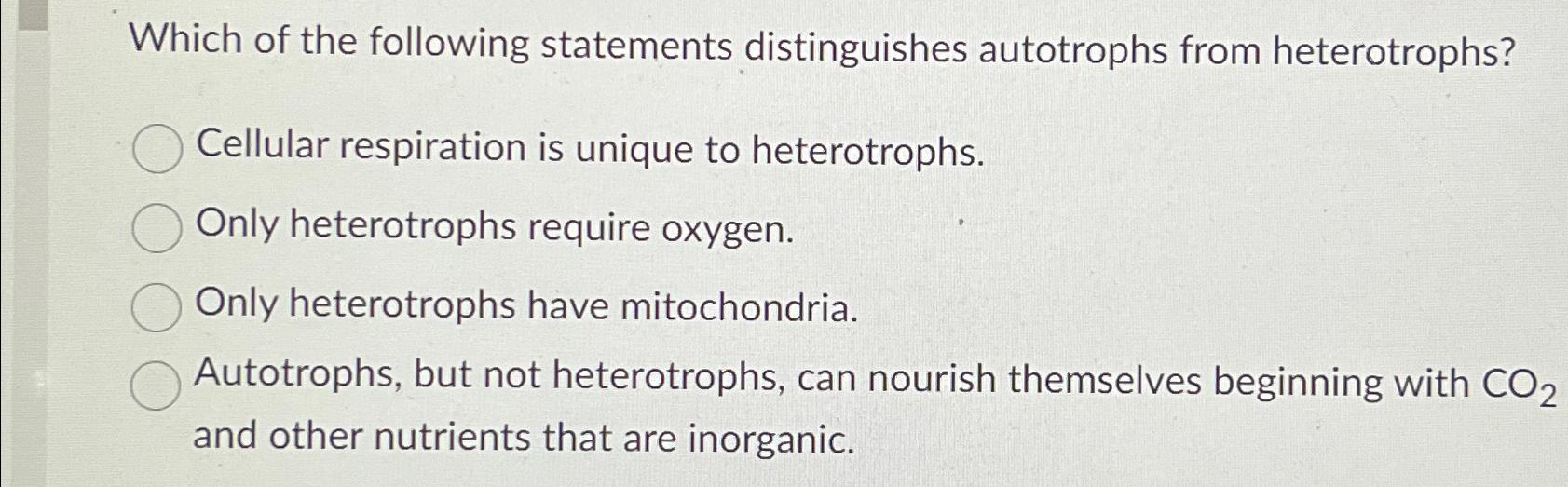 Solved Which of the following statements distinguishes | Chegg.com