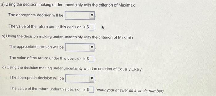 Given the following conditional value table: a) Using | Chegg.com