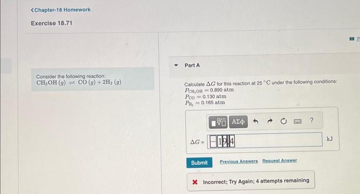 Solved Consider the following reaction: \\[ \\mathrm{CH}_{3} | Chegg.com