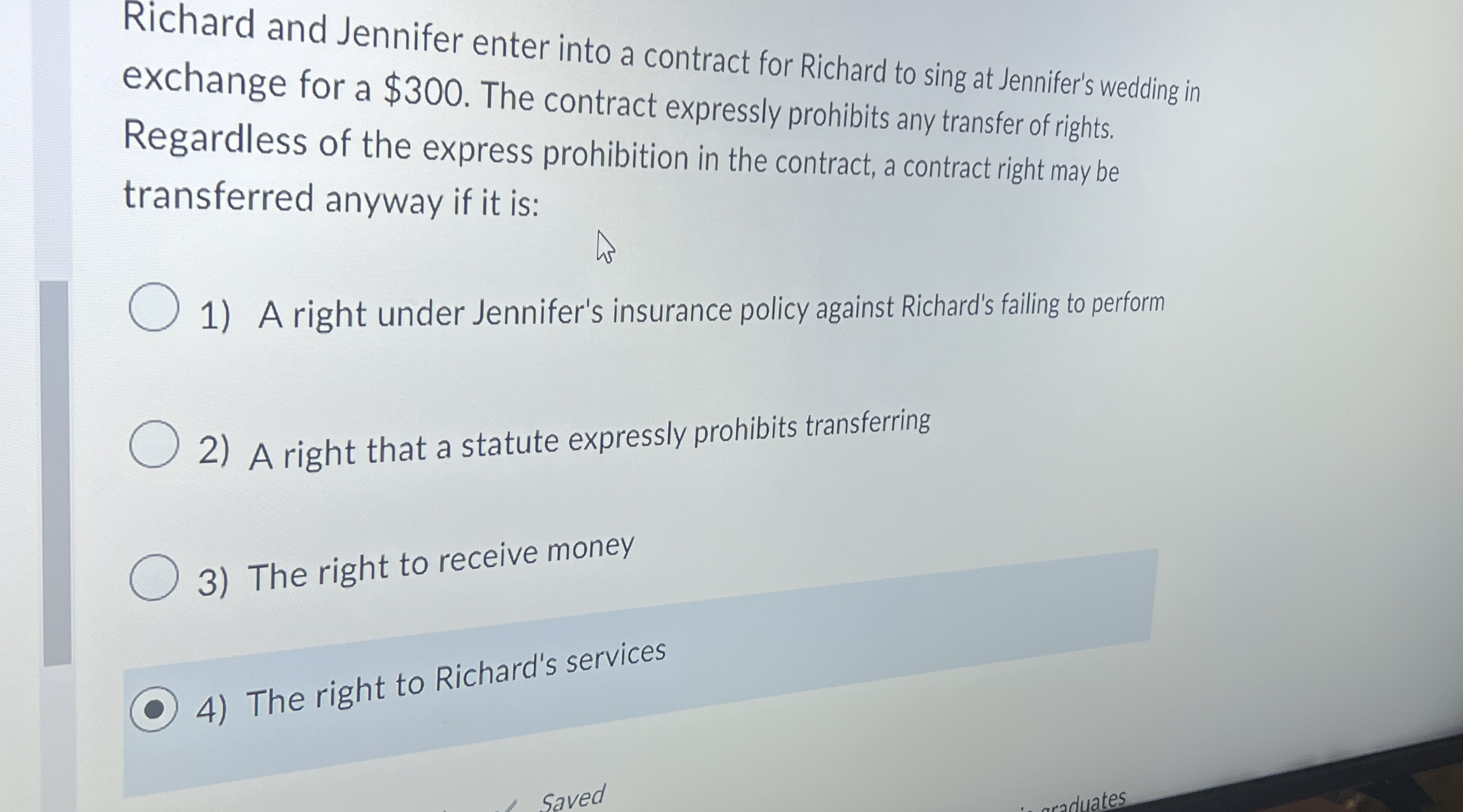 Solved Richard and Jennifer enter into a contract for | Chegg.com