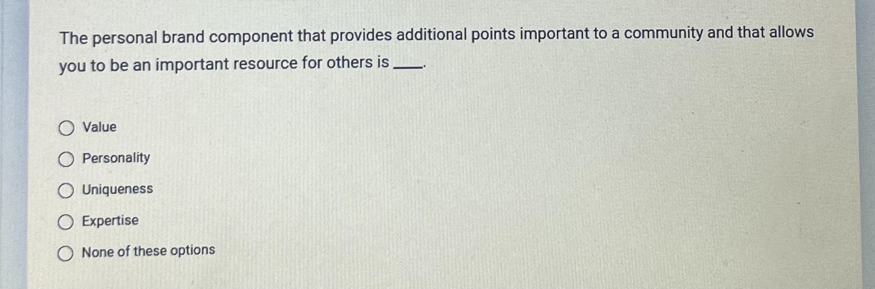 Solved The personal brand component that provides additional | Chegg.com